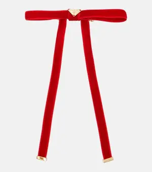 Prada Velvet Hair Clip - Red