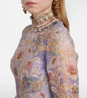 Zimmermann Rebellion Linen And Silk Midi Dress - Multicoloured