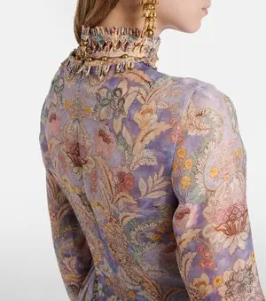 Zimmermann Rebellion Linen And Silk Midi Dress - Multicoloured