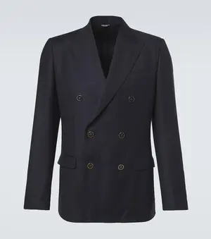 Dolce & Gabbana Double-breasted Virgin Wool Blazer - Black