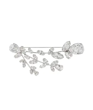 JENNIFER BEHR Apolline Crystal Brooch - Silver