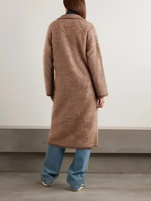 Guest In Residence Grizzly Double-breasted Herringbone Brushed-cashmere Coat