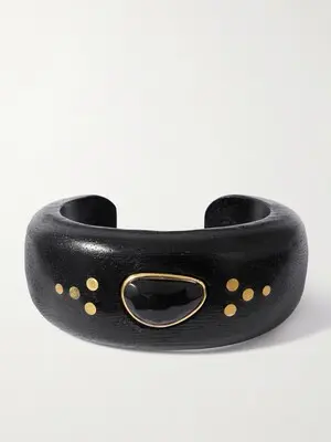 Isabel Marant Wood, Gold-tone, And Bone Cuff