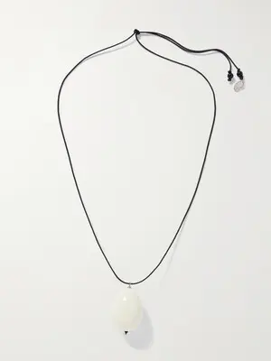 GOHAR WORLD Host Porcelain, Silver And Cord Necklace - White