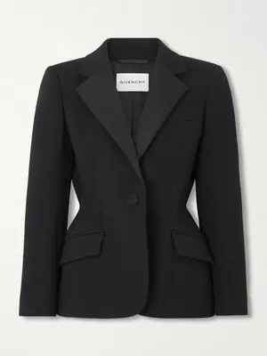 Givenchy Blend Trimmed Wool-blend Blazer