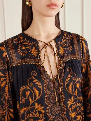 Farm Rio Cornely Ainika Printed Voile Blouse - Black