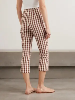 Faithfull The Brand Valeria Gingham Linen Capri Pants