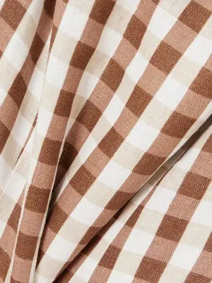 Faithfull The Brand Ana Gingham Linen Peplum Top