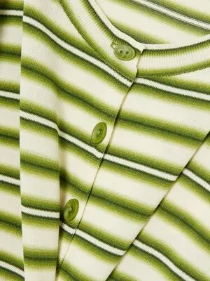 Faithfull The Brand Cinta Striped Cotton-blend Cardigan - Green