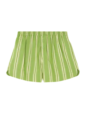 Faithfull The Brand Lonia Striped Cotton-poplin Shorts - Green