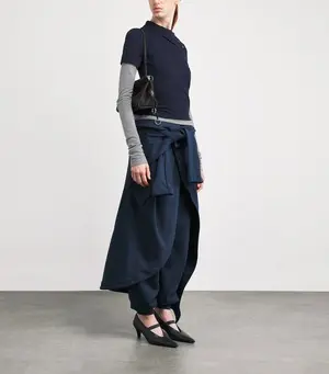 A.W.A.K.E. Mode Cotton Asymmetric Double Polo Shirt