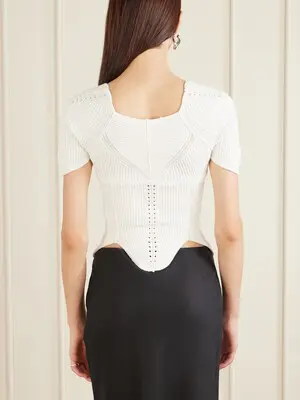 Cult Gaia Eliza Crocheted Top - White