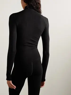 Cordova Sol Ribbed Turtleneck Top - Black