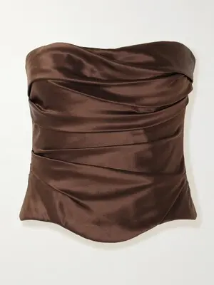Brown Strapless Tops