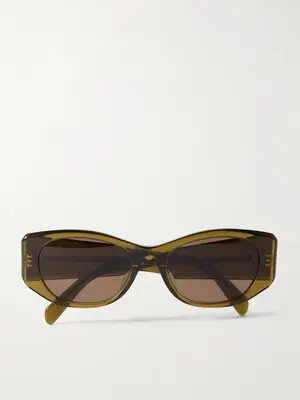 Celine Cat-eye Acetate Sunglasses - Green