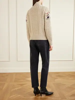 Burberry Cable-knit Jacquard Wool And Cashmere-blend Turtleneck Sweater