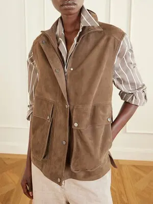 Brunello Cucinelli Embellished Suede Vest