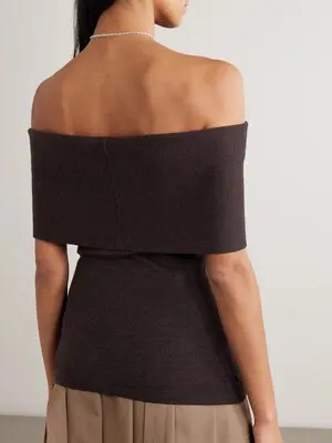 Arch4 Monroe Off-the-shoulder Organic Cashmere Top
