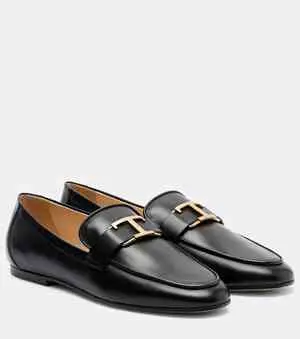 TOD'S T Timeless Leather Loafers - Black