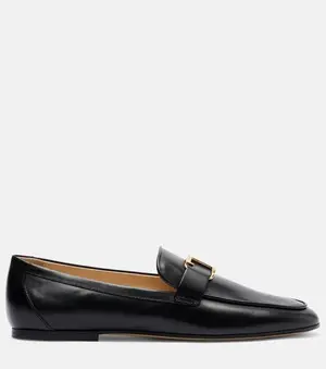 TOD'S T Timeless Leather Loafers - Black
