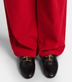 TOD'S T Timeless Leather Loafers - Black
