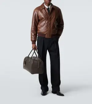 Saint Laurent Leather Bomber Jacket