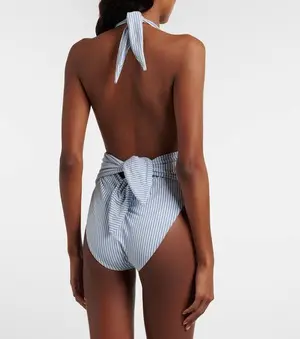 MONTCE Tropez Striped Halterneck Swimsuit