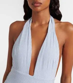 MONTCE Tropez Striped Halterneck Swimsuit