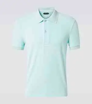 TOM FORD Cotton-blend Terry Polo Shirt - Blue