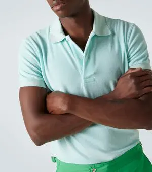 TOM FORD Cotton-blend Terry Polo Shirt - Blue