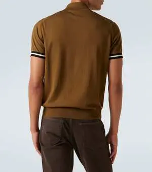 TOM FORD Cotton And Silk Polo Shirt - Brown