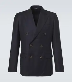 Dolce & Gabbana Double-breasted Virgin Wool Blazer - Black
