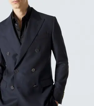 Dolce & Gabbana Double-breasted Virgin Wool Blazer - Black