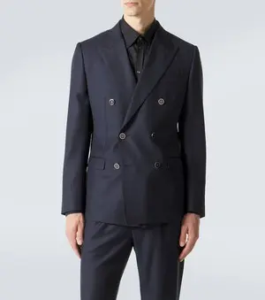 Dolce & Gabbana Double-breasted Virgin Wool Blazer - Black