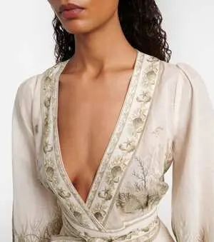 Zimmermann Wanderlust Printed Cotton Wrap Dress