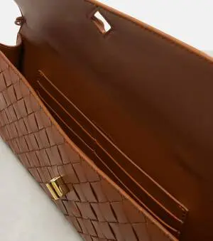 Bottega Veneta Intrecciato Leather Clutch - Brown
