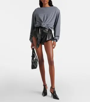 Magda Butrym Belted Leather Micro Shorts