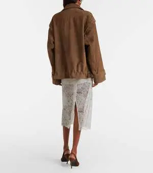 ROTATE BY BIRGER CHRISTENSEN Floral Lace Guipure Pencil Skirt
