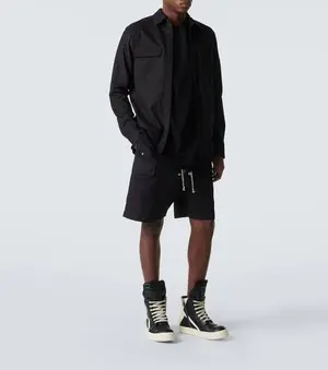 Rick Owens Cargobela Cotton Cargo Shorts - Black