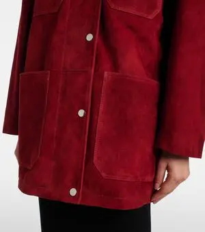 Nour Hammour Barn Leather-trimmed Suede Jacket - Red