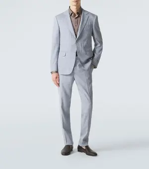Canali Linen And Wool Suit - Blue