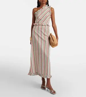 Rixo Arabelle Striped Cotton Midi Dress - Multicoloured