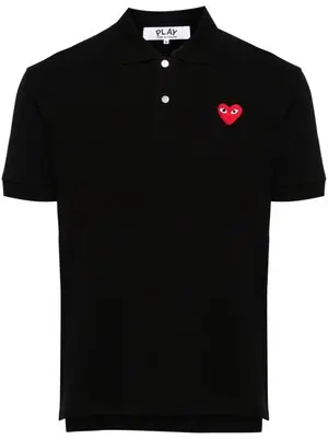 Play Comme Des Garcon Cotton Polo Shirt - Black