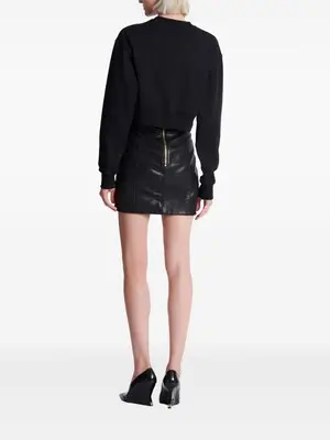 Balmain Logo Cropped Sweatshirt - Black