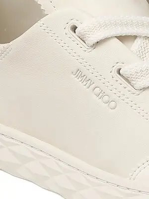 JIMMY CHOO Diamond Light Leather Sneakers - White