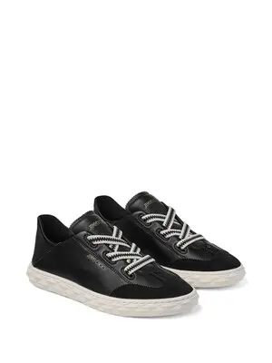JIMMY CHOO Diamond Light Leather Sneakers - Black