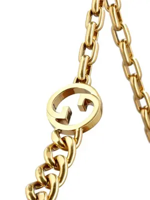 Gucci Gg Chain Suede Leather Shoulder Bag