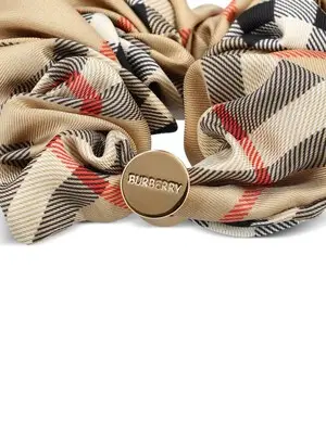 Burberry Check Silk Scrunchie - Beige