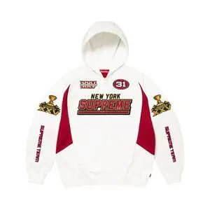 Supreme Football Zip Up Hooded Sweatshirt - White