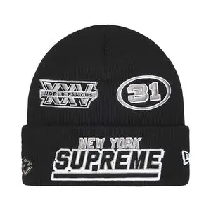 Supreme New Era Football Beanie - Black